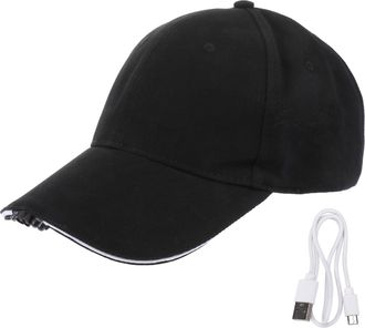 Soimiss Led Leuchten Hut Basecap Mit Led Licht Baumwollm&uuml;tze Verstellbare Schirmm&uuml;tze Baseballm&uuml;tze Dunkle Farbe Leuchtende Kopfbedeckung