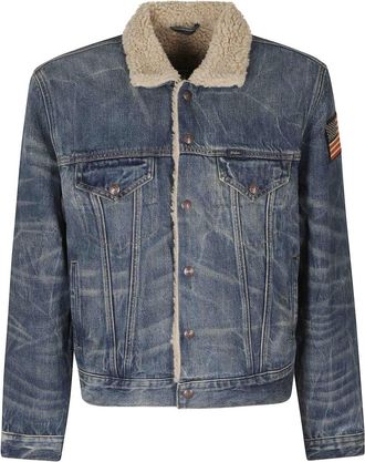 Polo Ralph Lauren Veste Trucker Tiss&eacute;e - Homme - Vestes - Bleu - Taille: XL
