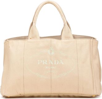 Prada Hobo Bags - Large Canvas Canapa Logo Satchel - Gr. unisize - in Braun - f&uuml;r Damen