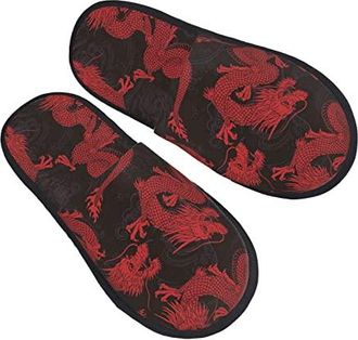 Generic Pantoufle Maison Dragon Rouge Chinois Chaussons Maison Unique Hiver Chaussures Chaudes Doux Hiver Pantoufles Pour Chambre Maison Camping L