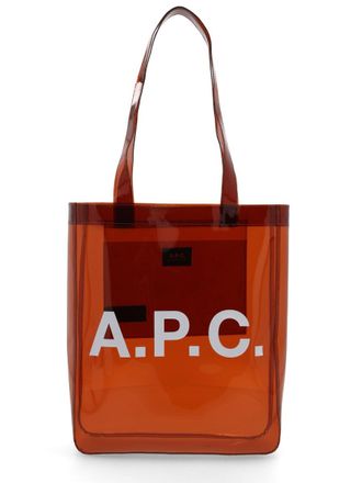 A.P.C. Womens Lou Tote Bag Brown Thermoplastic Polyurethane Handbags Hand