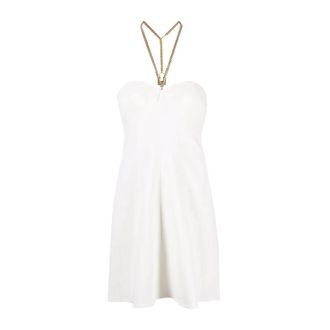 Elisabetta Franchi Mini-Kleid mit Schmuckkette - - Dresses - Damen - Wei&szlig; - XS