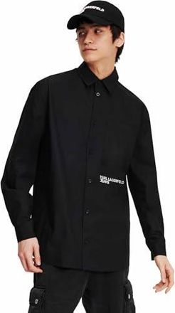 Karl Lagerfeld Karl Lagerfeld Jeans, Homme, Chemise Tiss&eacute;e R&eacute;guli&egrave;re, Coupe R&eacute;guli&egrave;re, Noir, S