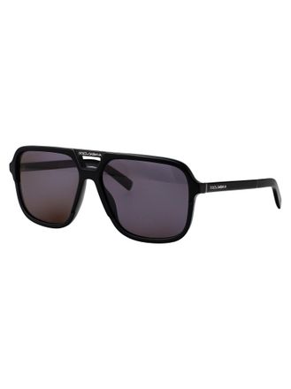 Dolce & Gabbana 0DG4354 Rectangular Acetate Sunglasses - Black