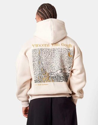 Sixth June Kapuzenpullover in Graubeige mit Nuit Etoilee-Print-Neutral