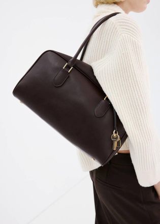 Mango Sac bowling moyen d&eacute;tail breloque chocolat - Femme - Taille unique - MANGO