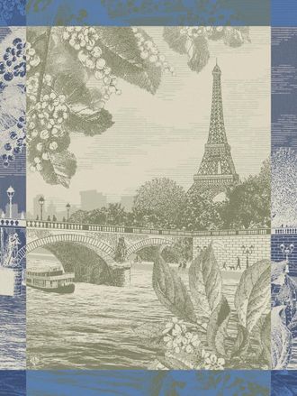 Le Jacquard Fran&ccedil;ais Geschirrtuch Paris sur Seine Tuileries 60x80 cm Baumwolle