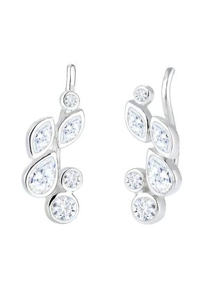 Elli Ohrringe Damen Earcuff Tropfen mit Zirkonia Kristalle in 925 Sterling Silber