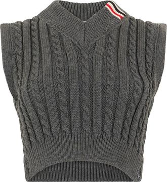 Thom Browne Femme, Pulls, Gris, Taille: 40 FR Tricots