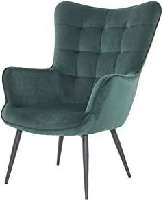 Byliving Sessel Uta/Webstoff dunkelgrau/Gestell schwarz pulverbeschichtet/Relaxsessel/Armlehnen-Sessel/B 72, H 97, T 80 cm