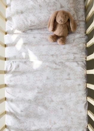 Mango Housse de couette berceau 100 % percale de coton imprim&eacute;e nude - Home - 100x120cm - MANGO HOME