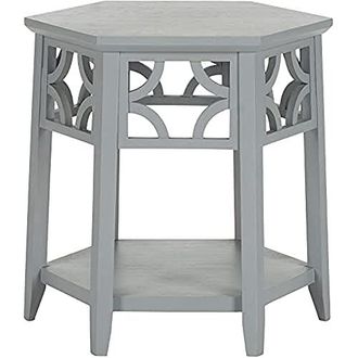 Safavieh EUH4602C Sutton Table dExtrémité Bois Perle Bleu Gris 45 x 45 x 45,97 cm