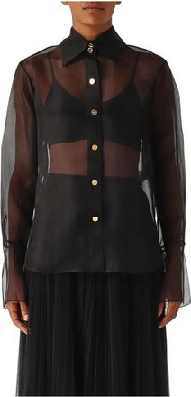 Elisabetta Franchi Femme, Blouses et Chemises, Noir, Taille: 42 FR Chemises