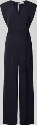 Comma Jumpsuit mit V-Ausschnitt und Bindeg&uuml;rtel