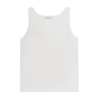 Max Mara &Auml;rmelloses Oberteil mit Rundhalsausschnitt - - Tops - Damen - Wei&szlig; - M