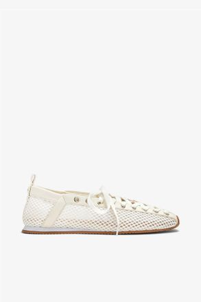 Ganni Sporty Ballerina en maille blanche - Taille 37 Blanc - Pour Femme