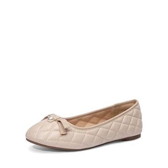 Dream Pairs Chaussures de ballet décontractées à bout pointu pour femme - Chaussures plates souples à enfiler, beige, 36.5 EU