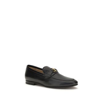 Valentino Garavani Mens Black Calf Leather Bos Taurus Slip-On Loafers