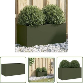vidaXL Jardini&egrave;re vert olive - Jardini&egrave;re vert olive 62x30x29 cm acier