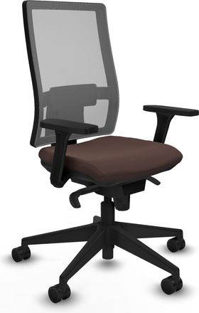 Piqueras y Crespo Atmungsaktiver Stuhl mit 3D-Armen, h&ouml;henverstellbare Lendenwirbelst&uuml;tze, ausgestattet mit 5 Positionen und eingespritztem Schaum. Mit Rollen von 65 mm