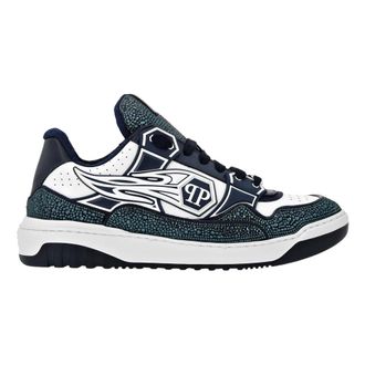 Philipp Plein Homme, Chaussures, Bleu, Taille: 41 EU Low-Top Baskets Moon Walker