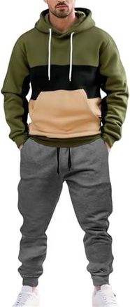Generic Ensemble Jogging Homme Sweat &Agrave; Capuche Et Pantalon Tracksuit Automne Hiver Surv&ecirc;tement Homme Ensemble 2 Pi&egrave;ces V&ecirc;tement De Sport Automne Hiver D&eacute;contr