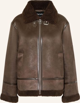 Darling Harbour Darling Harbour Jacke In Lederoptik Mit Teddyfell braun