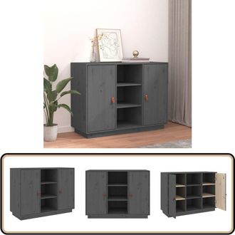 vidaXL Vidaxl - Buffet Gris 100x40x75 cm Bois massif de pin - Buffet - Meuble De Rangement - Armoire - Commode - Bois Massif