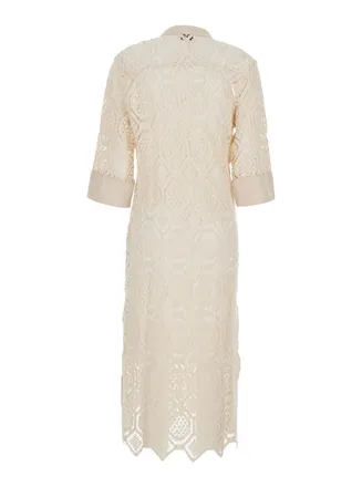 Miss June Womens Dress Baley Beige Cotton