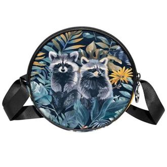 Generic Petit sac &agrave; bandouli&egrave;re circulaire pour femme, petit sac &agrave; bandouli&egrave;re avec fermeture &eacute;clair et bretelles r&eacute;glables style d&eacute;contract&eacute; pour femmes et f