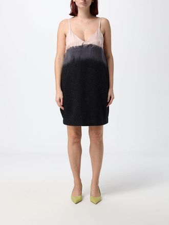 Tela Zweifarbiges Mini-Tr&auml;gerkleid aus 100 % Schurwolle mit V-Ausschnitt