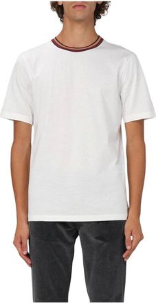 Paul Smith Homme, Tops, Blanc, Taille: M MultiStripe Detail Crew Neck TShirt