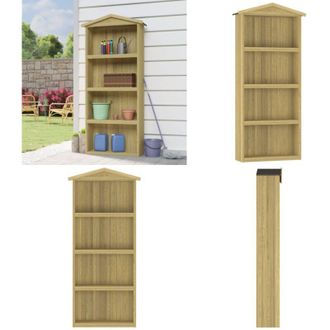 vidaXL Abri à outils de jardin 87x33x222 cm Bois de pin imprégné - Abri De Jardin - Abri à Outils - Rangement Extérieur - Outillage - Jardin - Home & Living