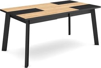 Skraut Home | Esszimmertisch | Küchentisch, Esstisch | 170 | Für 8 Gäste | Hölzerne Beine | Moderner Stil | Eiche Schwarz