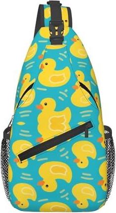 Generic L&eacute;ger Sacoche Homme Bandouliere Canard en caoutchouc jaune Sling Sac &agrave; Bandouli&egrave;re Durable Crossbody Bag pour Femme Homme Randonn&eacute;e