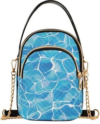 Mnsruu Sac à bandoulière pour femme, motif vague bleu océan, sac à dos, petit sac à bandoulière avec sangle réglable