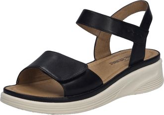 Josef Seibel Damen Keilsandalen Sevran 01, Frauen Sandalen,Weite G (Normal),offene Schuhe,Strandschuhe,Keilsandaletten,schwarz,39 EU