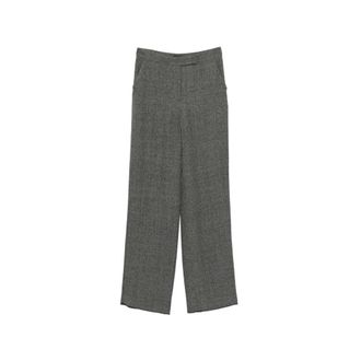 Emporio Armani Pantalon en tissu moulin&eacute; - Femme - Pantalons - Gris - Taille: 38 FR