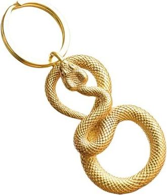 Generic Porte-cl&eacute;s de lann&eacute;e du serpent 2025, d&eacute;corations de serpent du Nouvel An chinois 2025 | Pendentif animal de style chinois, ornement en laiton de lann