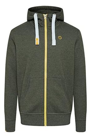 Solid SDBenn Sweat &agrave; capuche zipp&eacute; &agrave; col haut pour homme avec capuche et poche kangourou en coton m&eacute;lang&eacute; Coupe droite, M