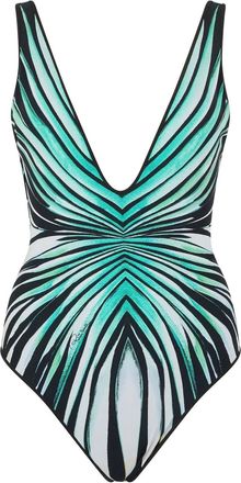 Roberto Cavalli Badeanzug mit Ray of Sea-Print - Blau