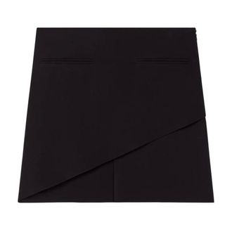 Courr&egrave;ges Mini-jupe asym&eacute;trique portefeuille - Femme - Jupes - Noir - Taille: 36 FR