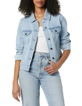 Amazon Essentials Damen Jeansjacke (erhältlich in Übergröße), Helle Waschung, XXL Große Größen