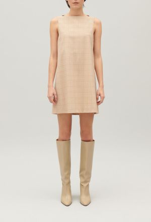 Claudie Pierlot Robe courte carreaux beige