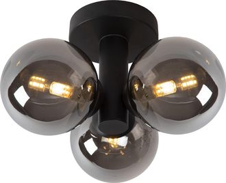 Lucide TRUDY - Deckenleuchte Badezimmer - &Oslash; 28 cm - 3xG9 - IP44 - Schwarz