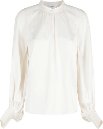 Filippa K Femme, Blouses et Chemises, Beige, Taille: 38 FR Blouse &agrave; Col Montant