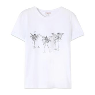 Oltre Winx T-Shirt mit Kristallen - - Tops - Damen - Wei&szlig; - L