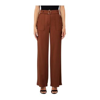 Liu Jo Femme, Pantalons, Brun, Taille: 38 FR Wide Pantalons