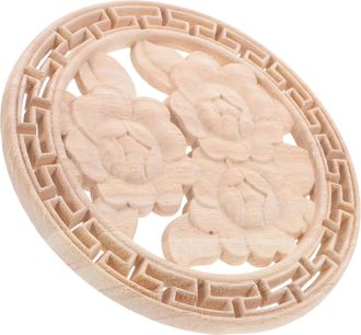 DOITOOL Holz-Rosen-Applikation Im Europäischen Stil Unbemalte Holzschnitzapplikation DIY-möbeldekoration Dekorative Holzapplikation Für Schränke Und Türen Ges