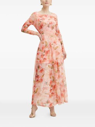 Fracomina floral long-sleeved maxi dress - Rose